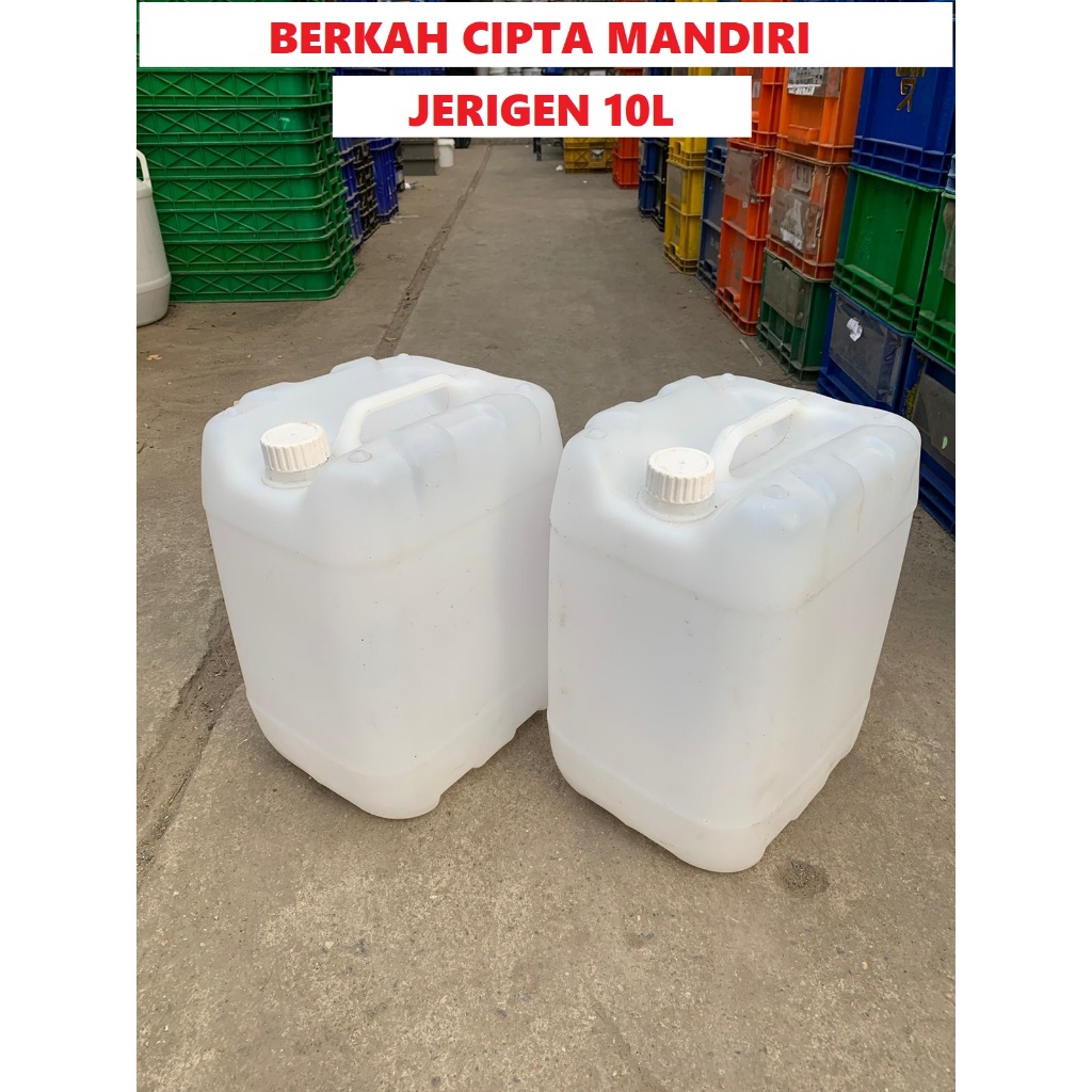 Jual drigen 10liter putih wadah air jerigen 10liter drigen 10kg putih wadah minyak | Shopee ...