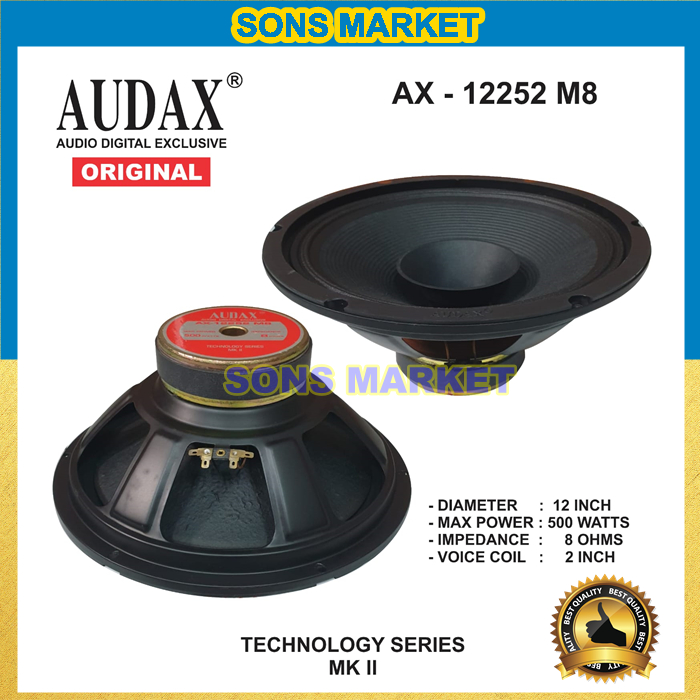 Jual SPEAKER AUDAX AX 12252 M8 FULL RANGE 12in 12inch 500 WATT 12252 AX 12252 ORIGINAL AUDAX ...