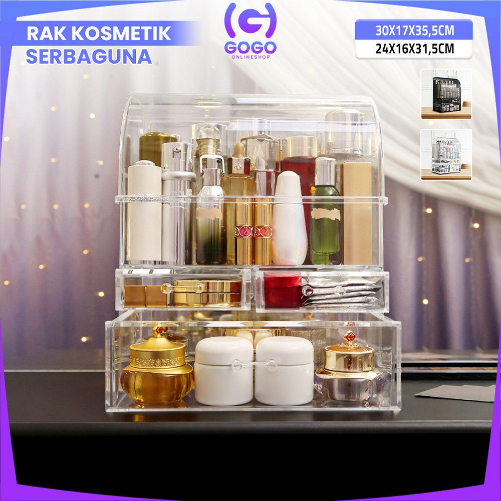 Jual GOGO-K132 Rak Kosmetik Dengan Laci Anti Debu Tempat Make Up ...
