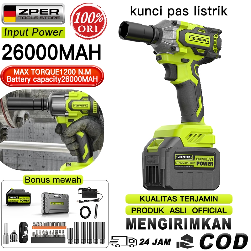 Jual ZPER Kunci Impact Tanpa Kabel Bor Elektrik Impact Bor Listrik ...