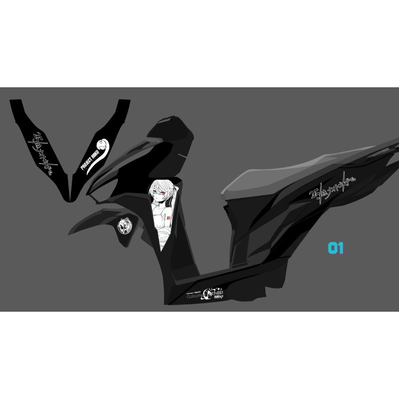 Jual striping sticker transparan vario led new gen 1 125/150 anime wibu ...