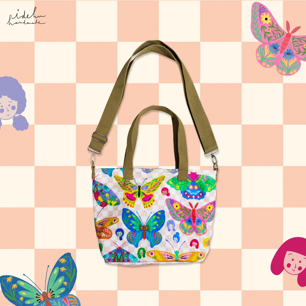 Jual Butterfly Faces Mini Totebag | Shopee Indonesia