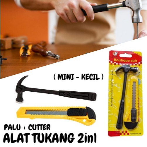 Jual Alat Tukang 2in1 Palu dan Cutter Tools Set 2 PCS MINI - KECIL ...