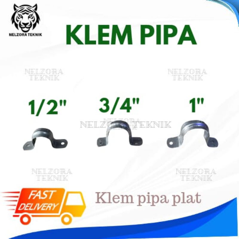 Jual Klem Pipa Besi Plat Klem Penyangga Pipa PVC 1/2" 3/4" 1" | Shopee ...