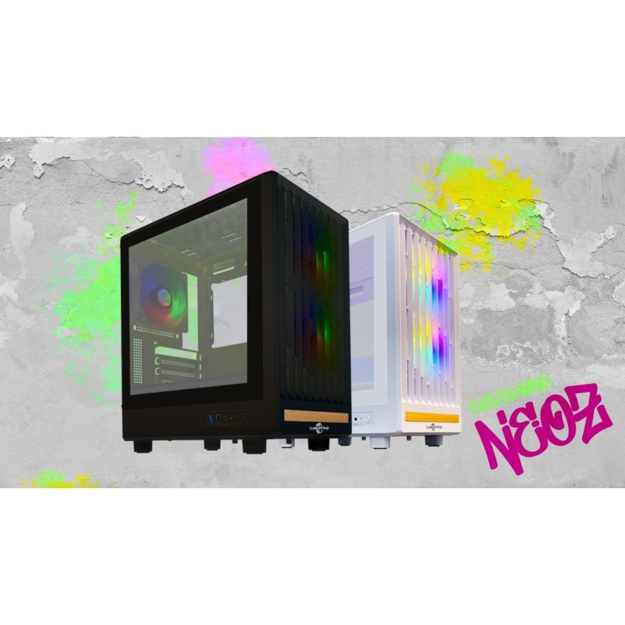 Jual Casing PC Cube Gaming NEOZ Free 3Fan RGB m-ATX Tempered Glass ...