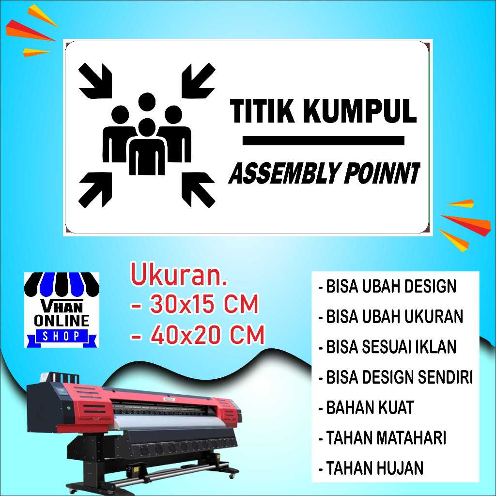 Jual Cetak Sticker Tulisan Titik Kumpul Design Keren Bahan Bagus Putih ...