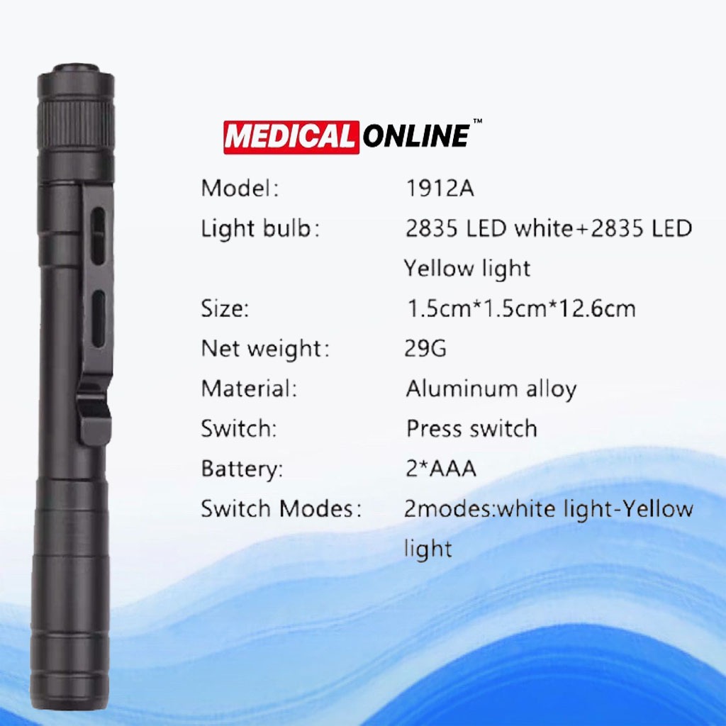 Jual PENLIGHT PENA SENTER LAMPU 2 WARNA KUNING PUTIH EUNICE MEDICAL ...