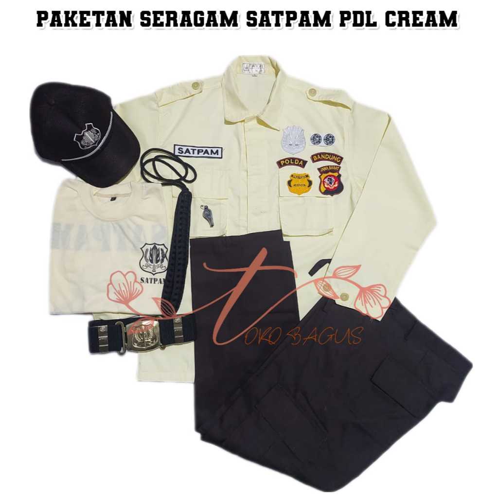 Jual BAJU SERAGAM SETELAN PDL PDH SATPAM SECURITY KREM CREAM TERBARU 2025 SERAGAM SATPAM TERBARU ...