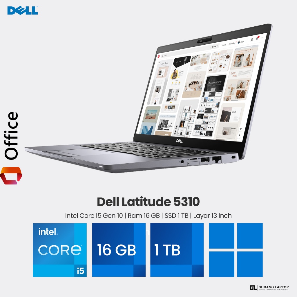 Jual Laptop Dell Latitude 5310 Core i5 Gen 10 Ram 32 GB SSD 1 TB Layar ...