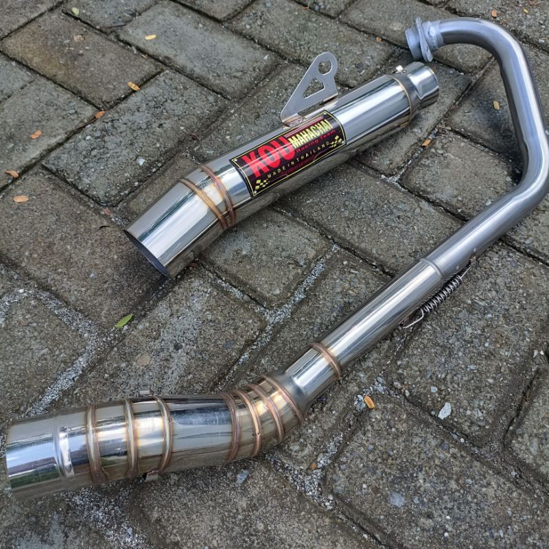 Jual Kou mahachai Super Open pipe Canister + elbow for Tmx125/155 ...