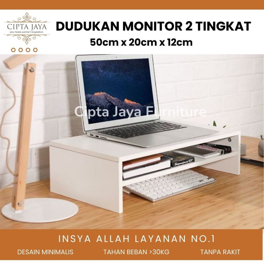 Jual Cipta Jaya - Meja Komputer Monitor Stand Tatakan Laptop Desk Shelf ...