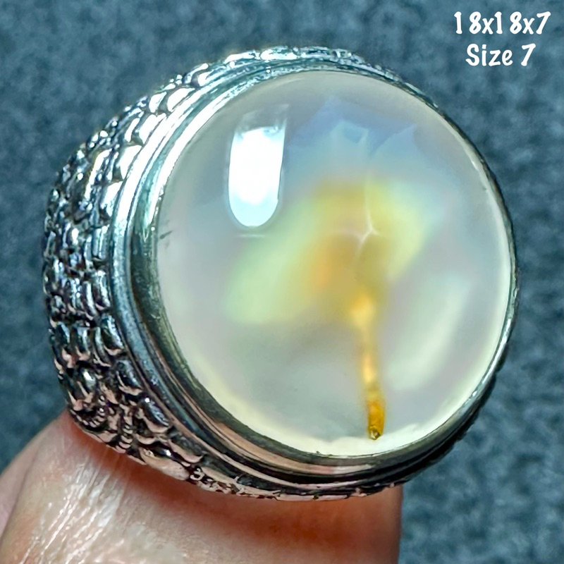 Jual Cincin Batu Akik Natural Baturaja Motif Pohon Kristal 3D (asli ...