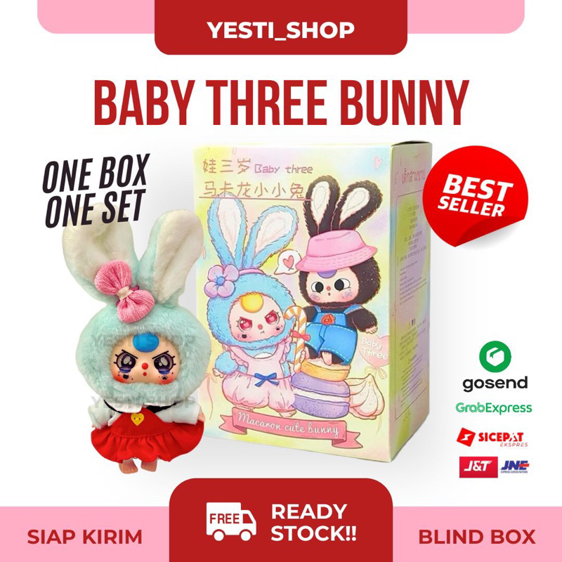 Jual BABY THREE BONEKA BB3 MACARON CUTE BUNNY ORIGINAL BLIND BOX AND ...