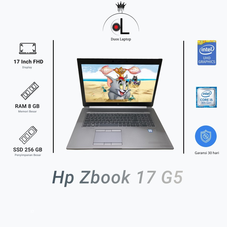 Jual Laptop HP ZBOOK 17 G5 Core i5 Gen 8 Ram 8gb Ssd 256gb layar 17 ...