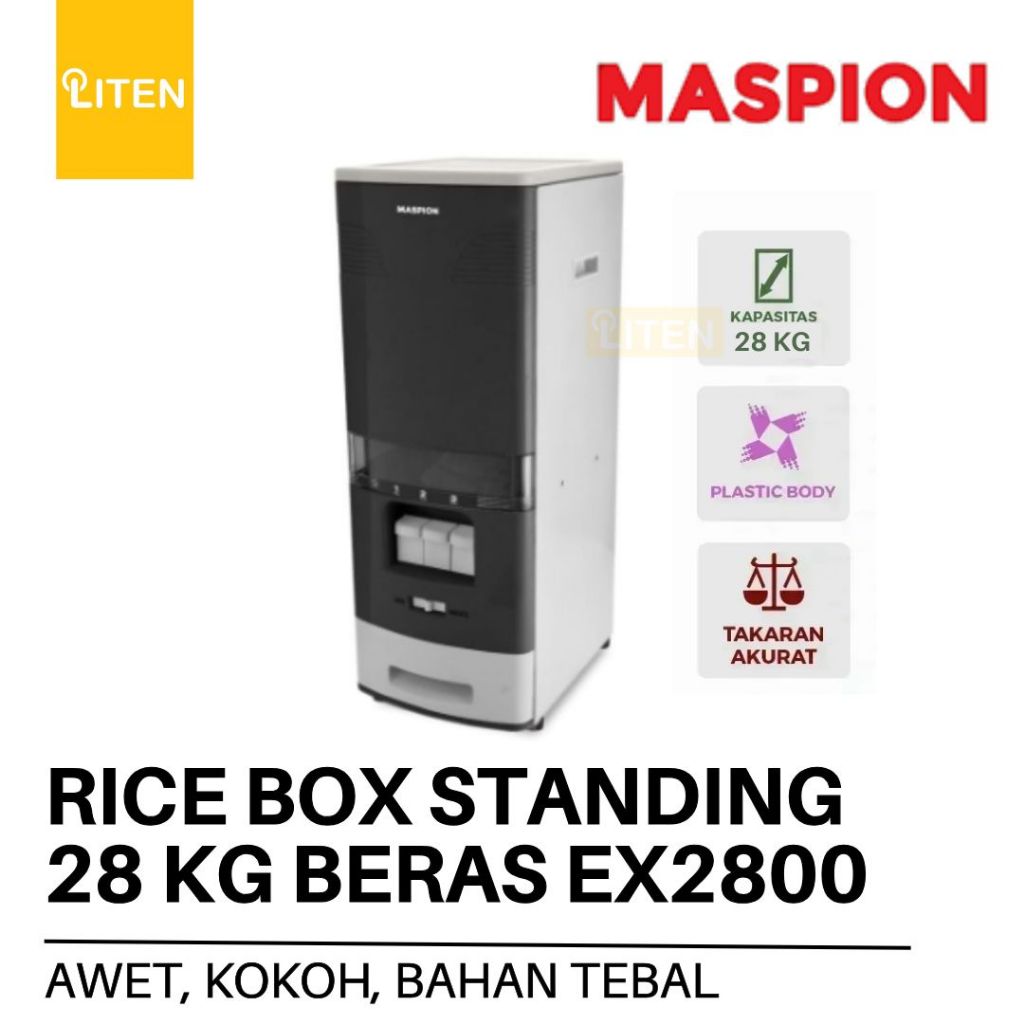 Jual MASPION EX2800 - Rice Box Tempat Wadah Beras 28 Kg EX-2800 EX 2800 ...