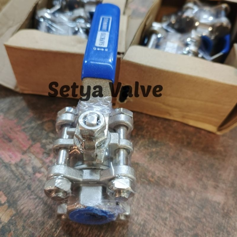 Jual Ball Valve Sankyo Type 3pc 1" Inch Drat Stainless 316 1000Wog ...