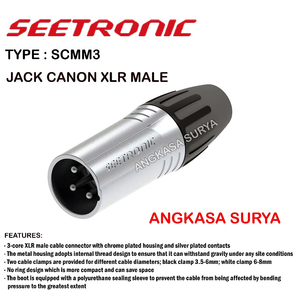 Jual Jack Canon XLR Male Seetronic SCMM3 Original / Jek Cowok Laki ...