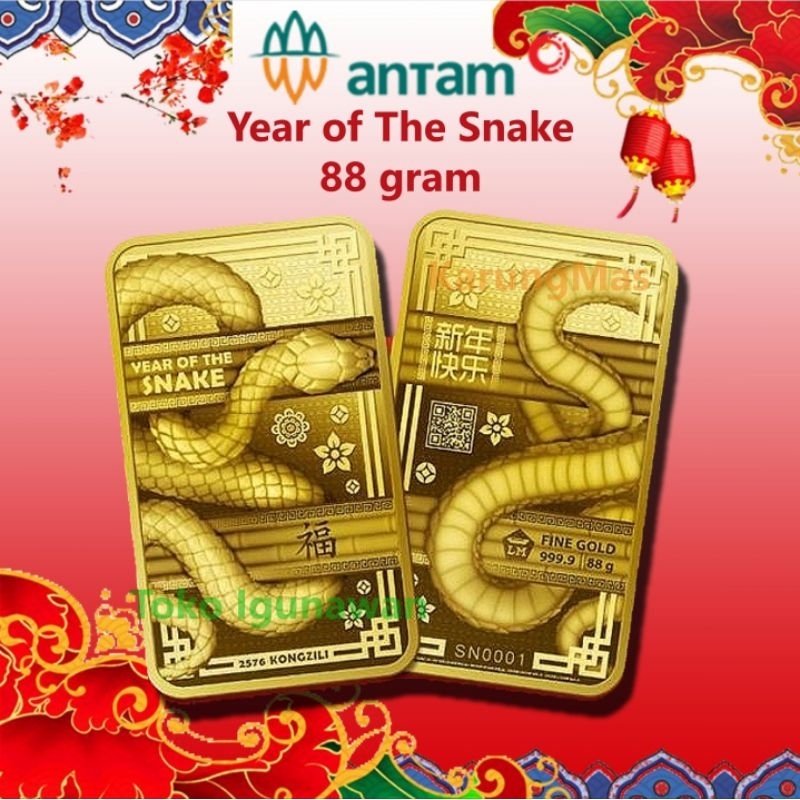Jual Logam Mulia Emas ANTAM 88 gr Imlek Shio Ular Year Of The Snake ...