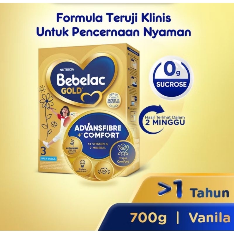 Jual Bebelac Gold 3 Madu & Vanila 700g (100% ORIGINAL) | Shopee Indonesia