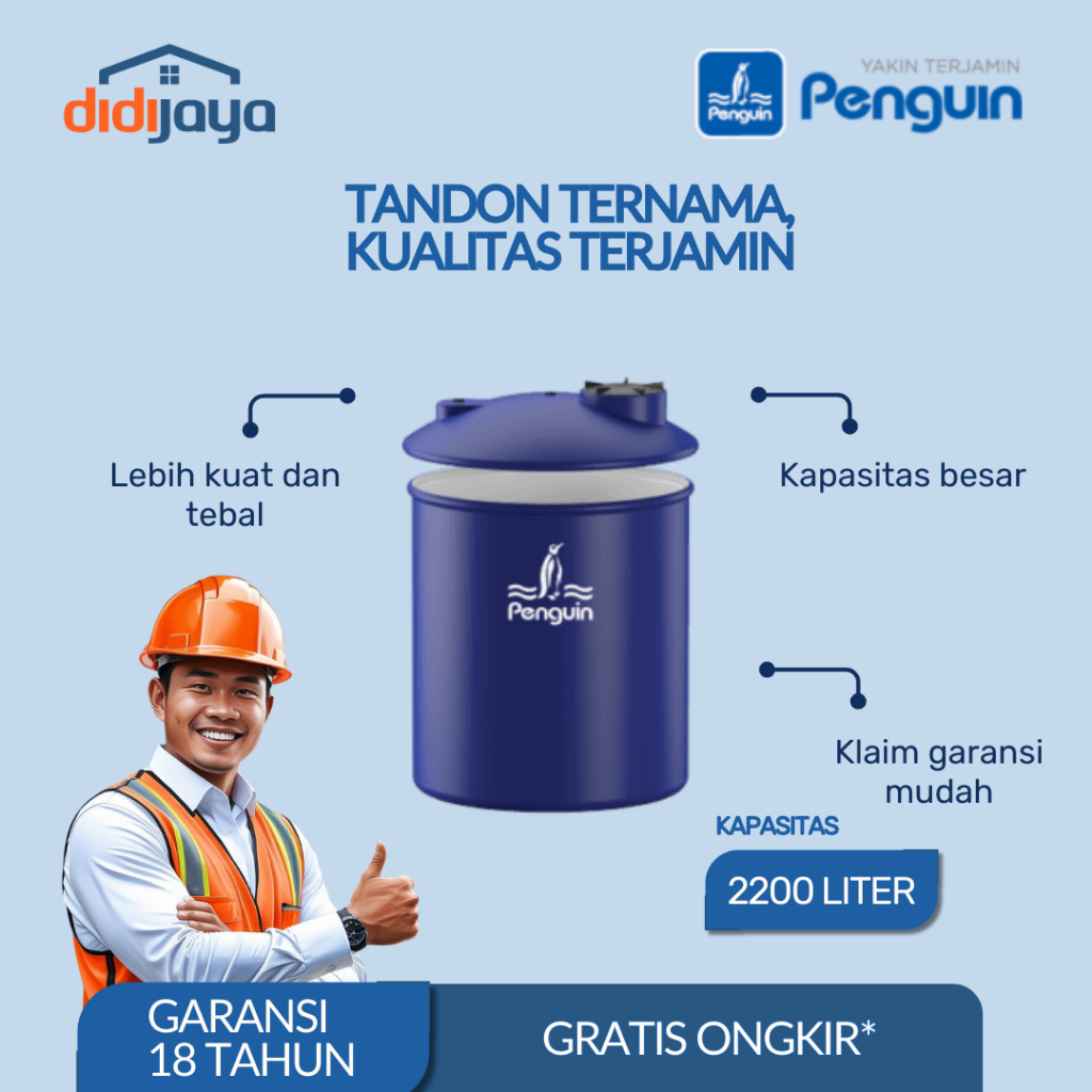 Jual Tandon Air Cylinder Penguin TR 200 2200 Liter | Toren Air | Tangki ...