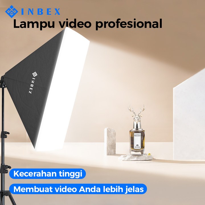Jual INBEX Softbox Lighting Konten Studio Live ILM2 6000K Lampu 3 Suhu ...