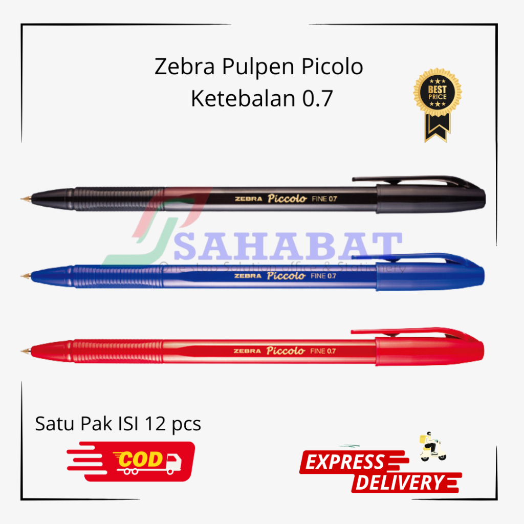Jual Zebra Pulpen Picolo / Zebra Pulpen PIC CANDY / Pulpen Zebra 0.7 ...