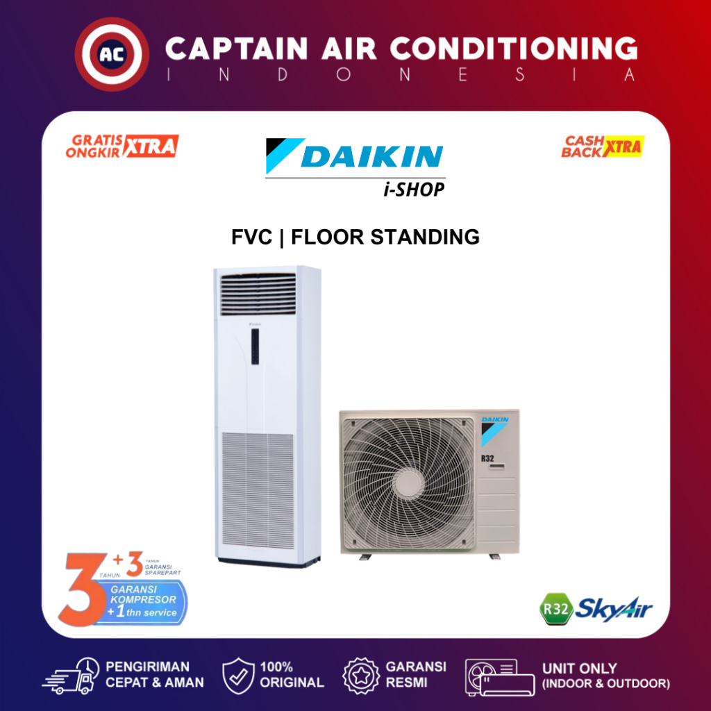 Jual DAIKIN AC Floor Standing SkyAir FVC-85 3.5 PK (3 Phase) | Shopee Indonesia