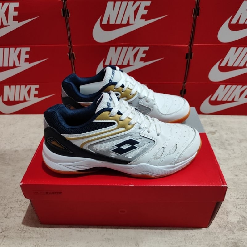 Jual Lotto Sepatu Badminton/Bulutangkis BYSON Men's - White/Navy ...