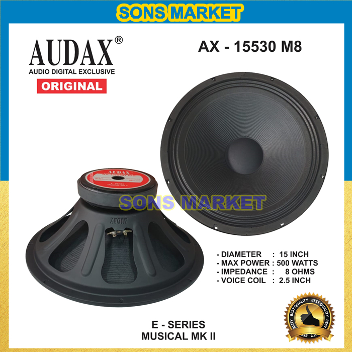 Jual SPEAKER AUDAX AX 15530 FULL RANGE 15in 15inch 500 WATT 15530 AX 15530 M8 AUDAX INDONESIA ...