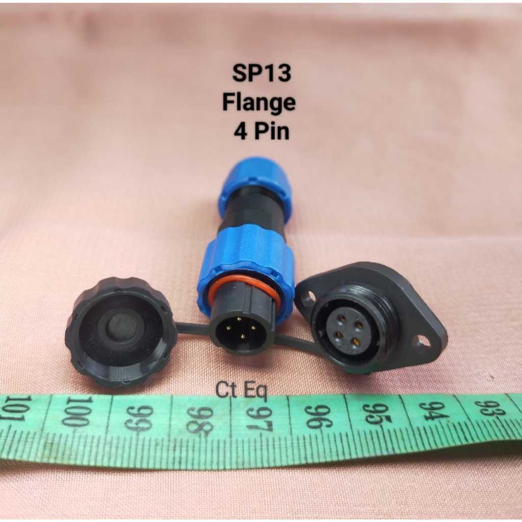 Jual SP13 Flange 4 Pin Plug n Socket IP68 Panel Mount konektor Steker 4 ...