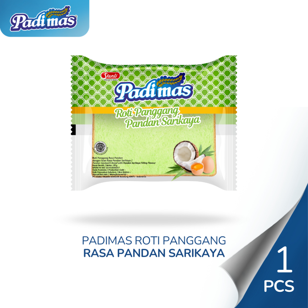 Jual Padimas Roti Panggang Rasa Pandan Sarikaya 65g | Shopee Indonesia
