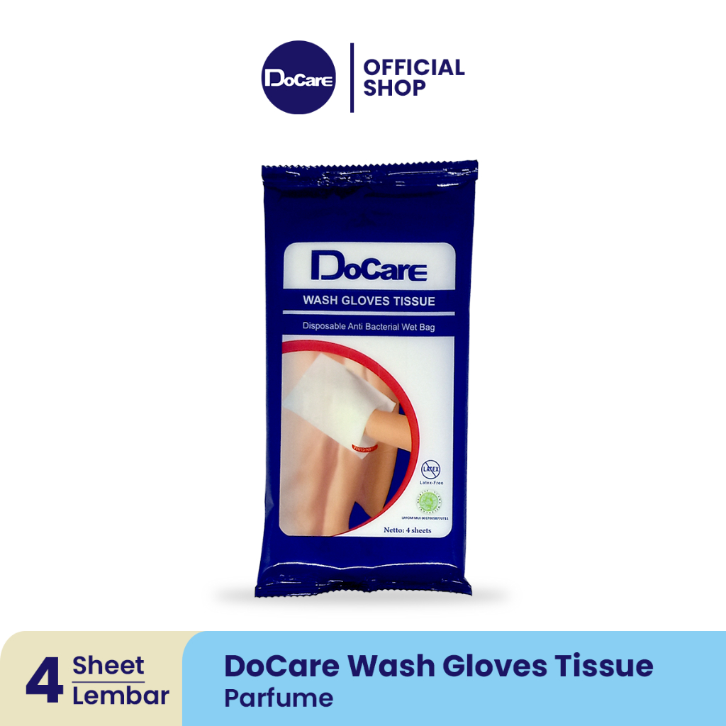 Jual DoCare Wash Gloves 4 sheet Parfume / Tissue Washlap Anti Bakteri ...