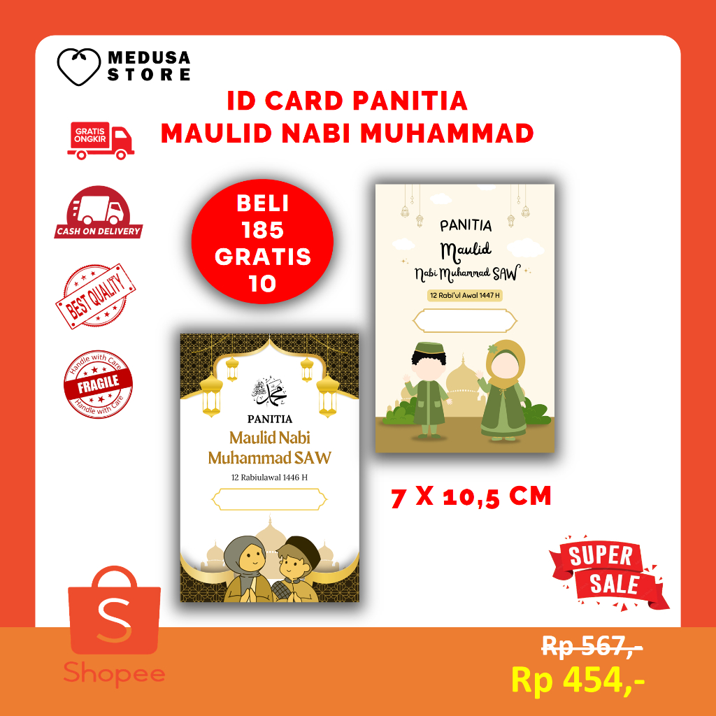 Jual ID Card Nametag Panitia Pengajian Isra' Mi'raj Nabi Muhammad SAW ...