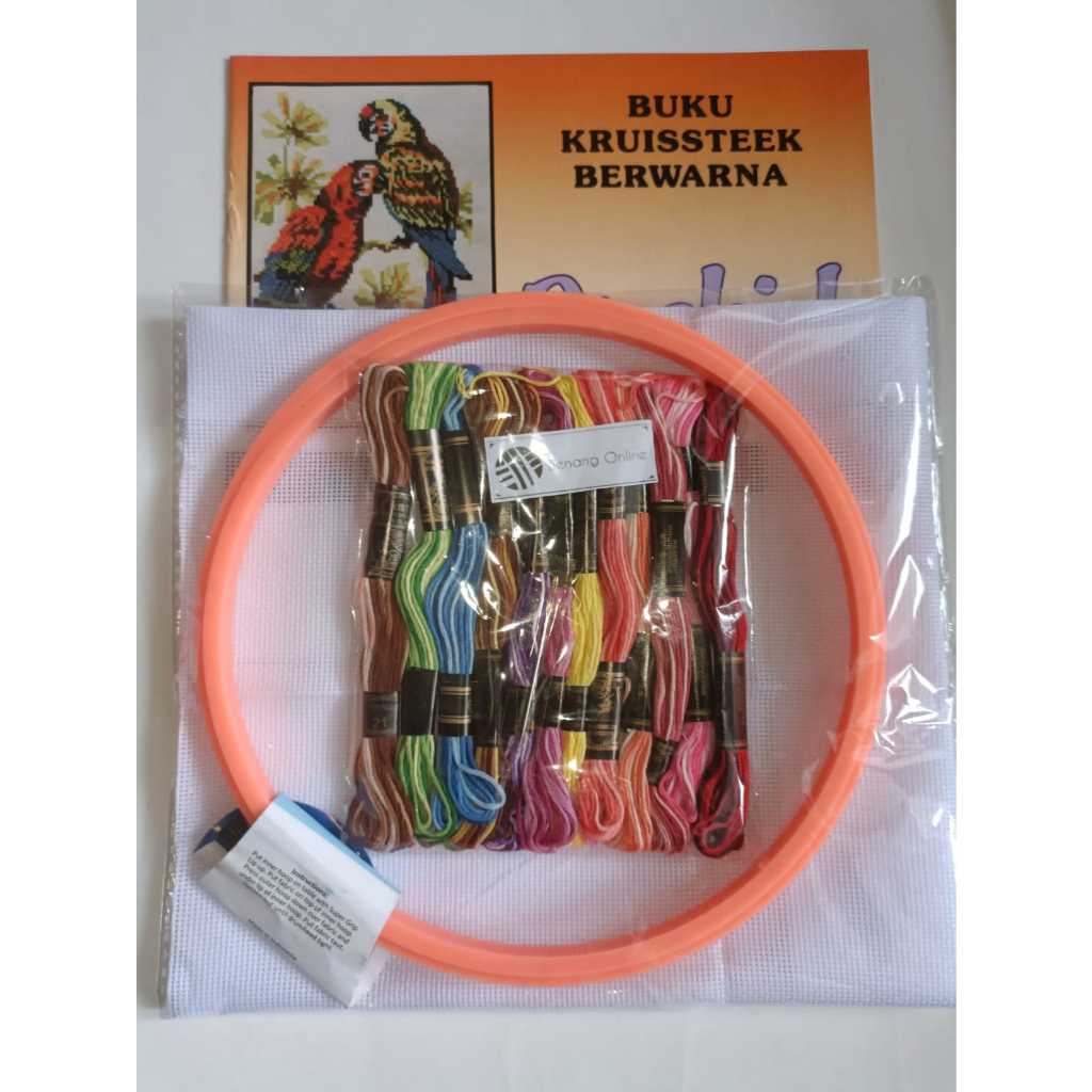 Jual Paket Alat Sulam Strimin Set G Midangan/Hoop Plastik20 Embroidery ...