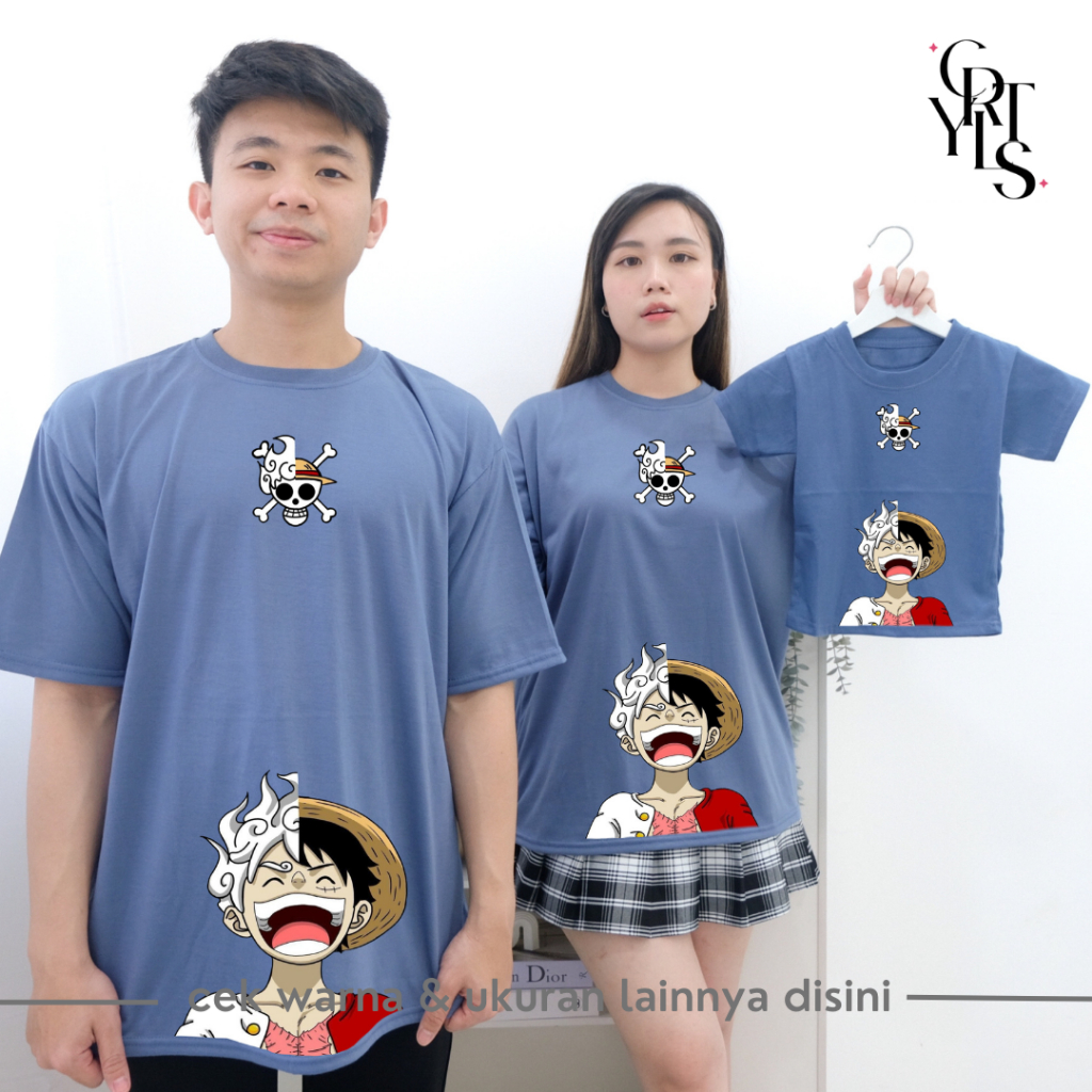 Jual Carotyles Baju Atasan Kaos Couple LUFFY SMILE Keluarga Family ...