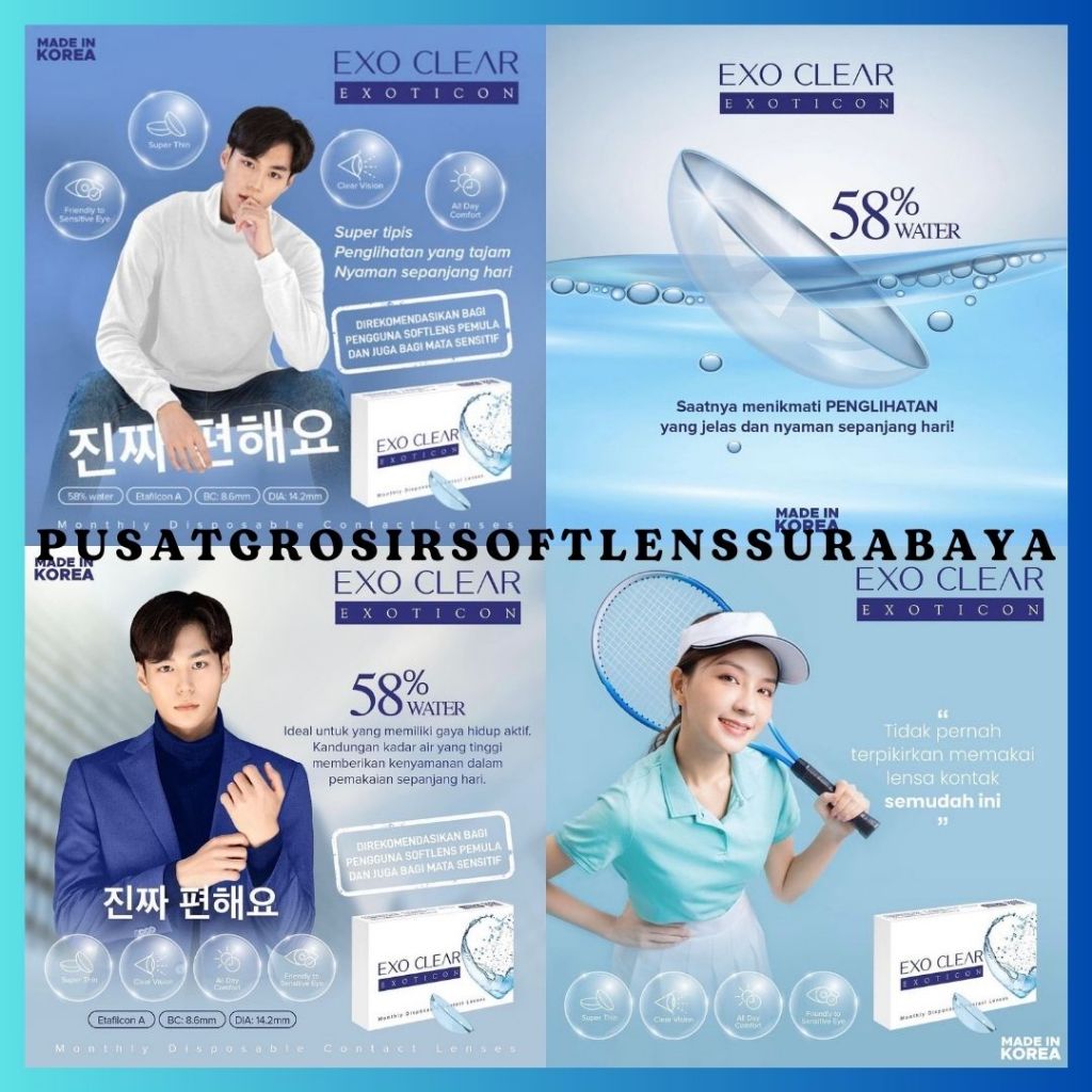 Jual SOFTLENS EXO CLEAR BENING 14,2 MM MINUS ///// SOFLEN / SOPLEN ...