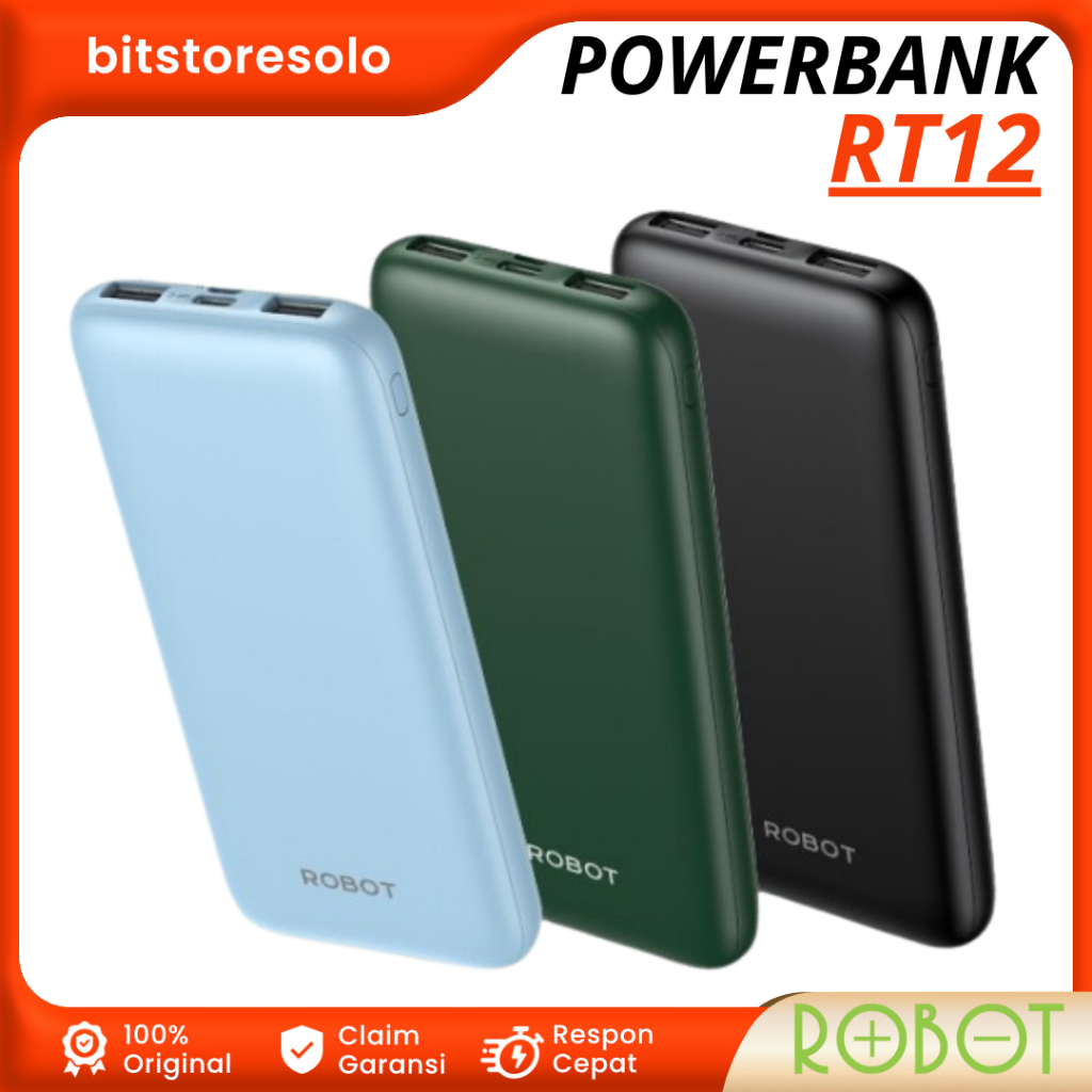 Jual PowerBank PB Robot RT12 10000mAh Dual Input Output | Shopee Indonesia