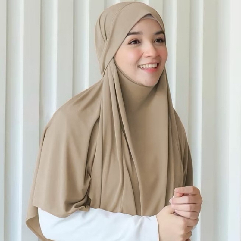 Jual TERMURAH khimar tali french ukuran L bergo instan cadar | Shopee ...