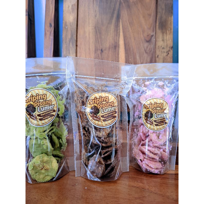 Jual KRIPIK PISANG LUMER coklat, strawberry, matcha, original 100gram ...