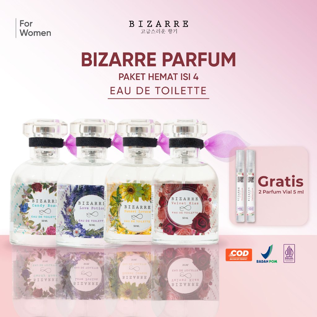 Jual (GRATIS 2 PARFUM) BIZARRE Parfum Wanita EDT - 4 PCS NEW VARIANT ...