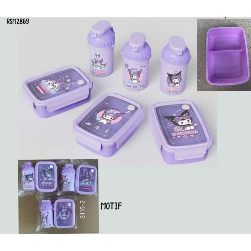 Jual ( KKM ) Set Alat Makan Kotak Bekal Anak Sekolah Karakter Lucu Botol Minum LUNCH BOX ...