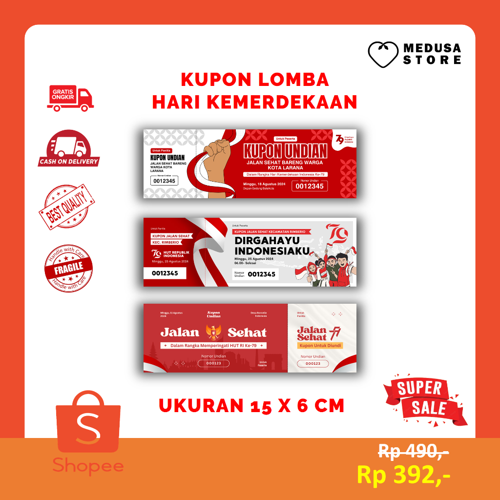 Jual Kupon Jalan Sehat 17 Agustus/ Voucher Undian Doorprize Hari ...