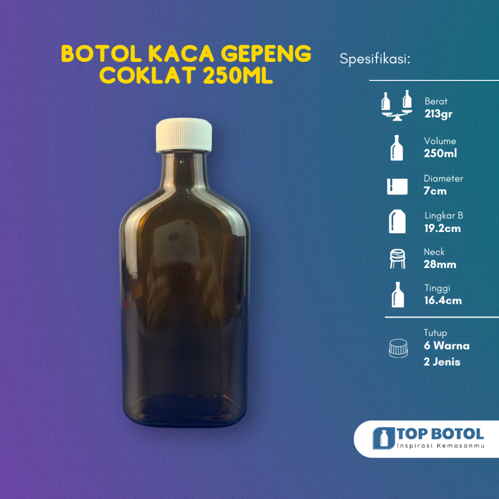 Jual (Paket isi 22pcs) BOTOL KACA GEPENG 250ML BOTOL KACA AMBER 250ML BOTOL KOPI 250ML BOTOL JUS ...