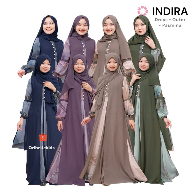 Jual Oribelle kids Indira gamis Dress muslim Outer Pasmina couple ibu ...