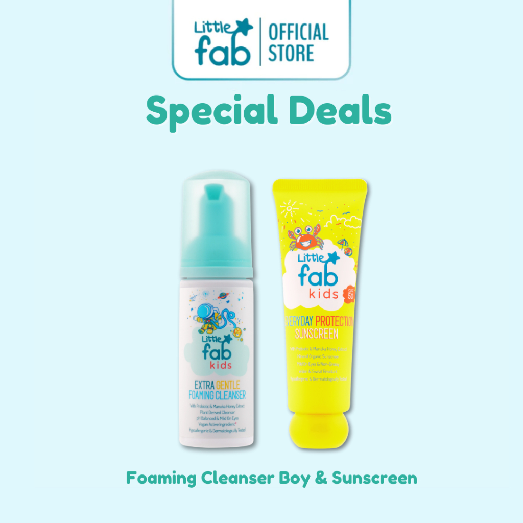 Jual Little Fab Kids - Bundling Foaming Cleanser Boy & Sunscreen ...