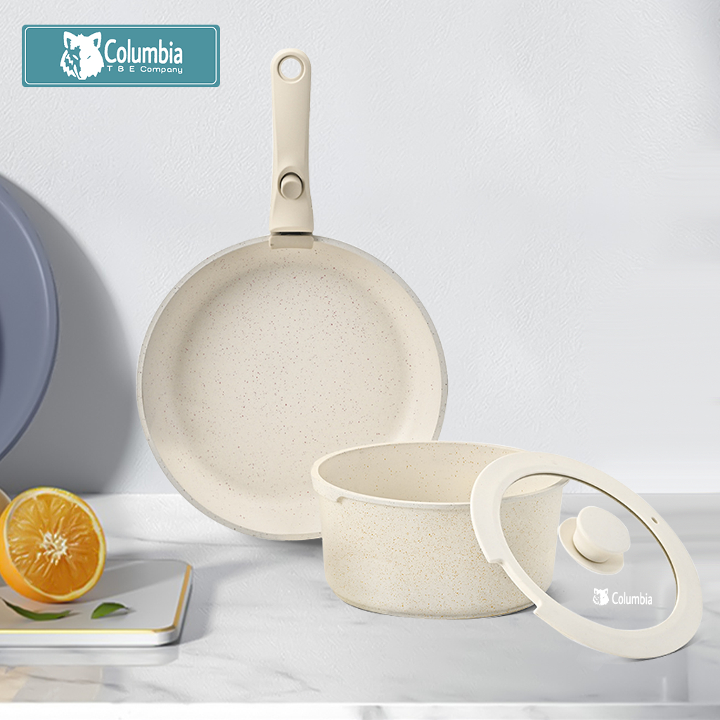 Jual COLUMBIA Set 4 Panci Wajan/Marble/Masak peralatan/Antilengket ...