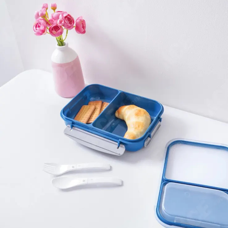 Jual Kris 1.1 Ltr Kotak Makan Tempat Makan 2 Sekat Dengan Sendok & Garpu - Pink Biru | Shopee ...