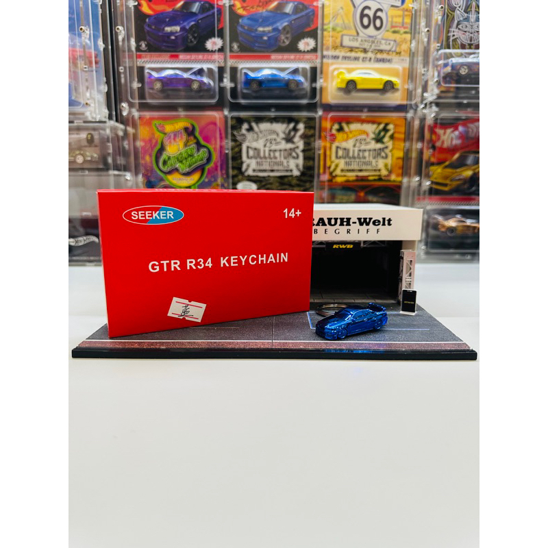 Jual Seeker 1:87 Nissan Skyline R34 Keychain Chrome Blue | Shopee Indonesia