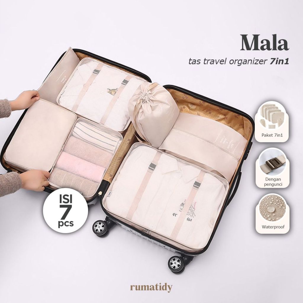 Jual 【RUMATIDY】MALA Tas Organizer Travel Kantong Packing 7 in 1 ...