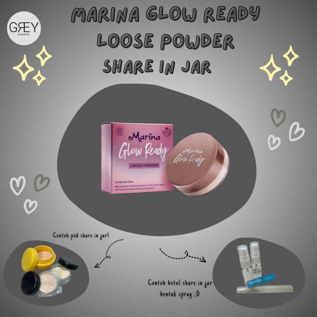 Jual Marina Glow Ready Loose Powder UV Protection [15 G] | Shopee Indonesia